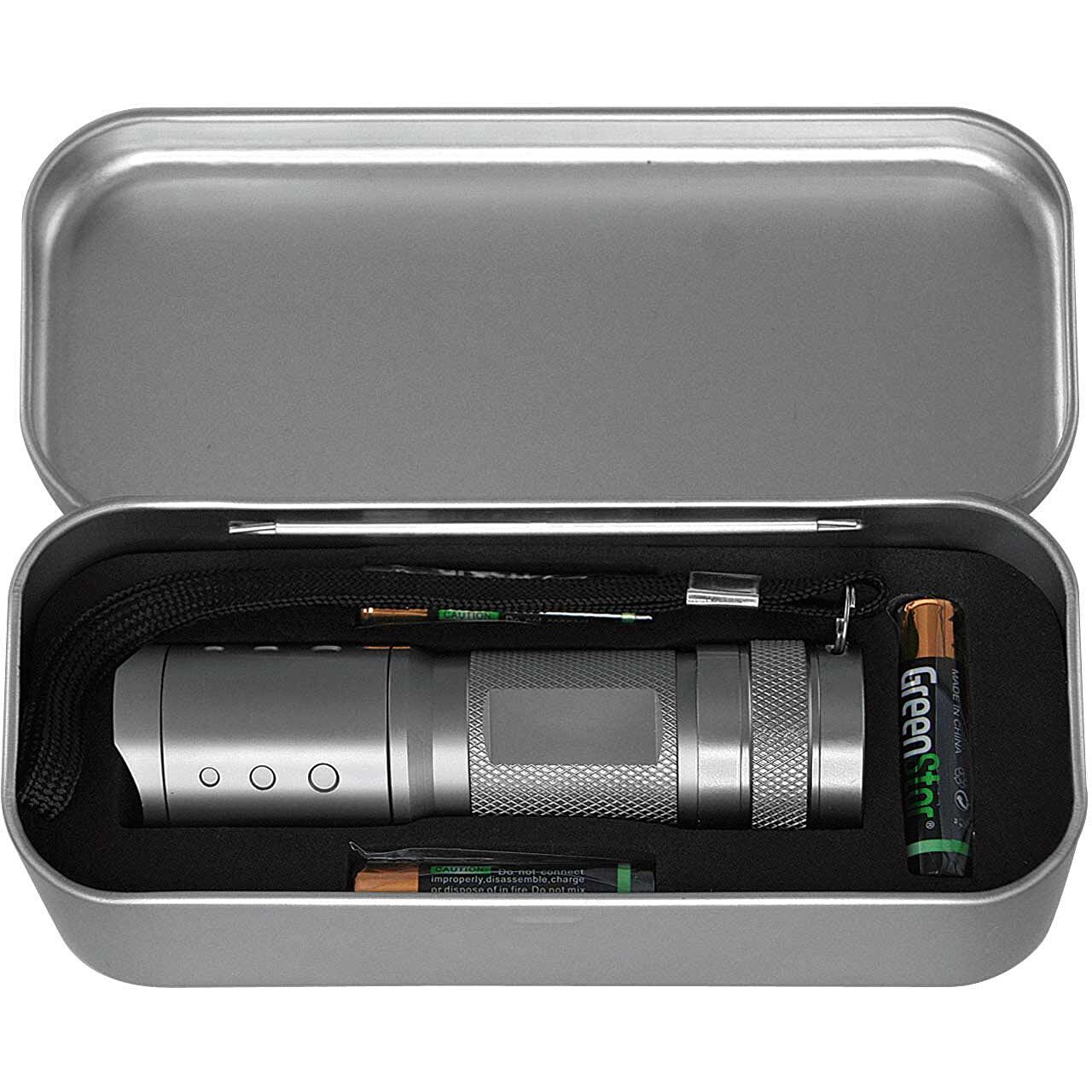 METMAXX ® LED MegaBeam Torch "MultiPower3Watt" titan (silver, aluminium ...