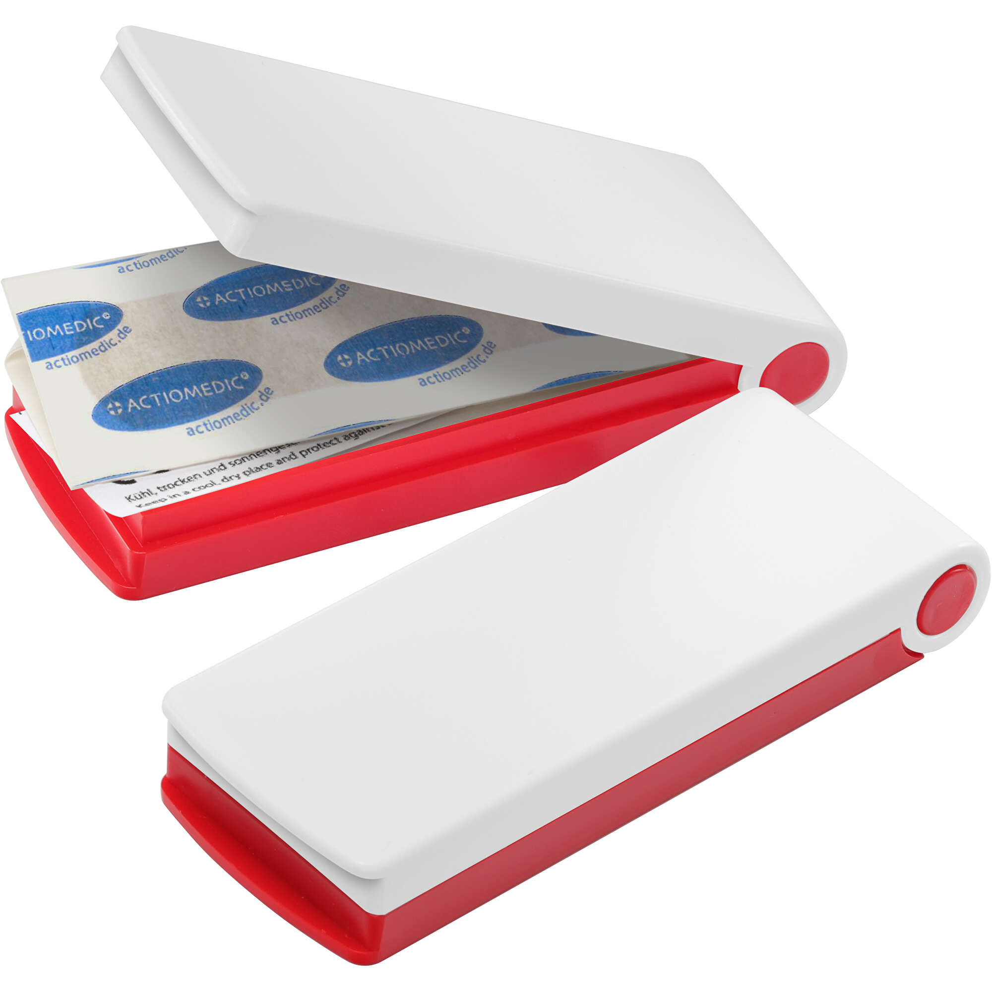 Pflasterbox (weiß, rot, PS, 19g) als Werbemittel Auf GIFFITS.de | Art ...